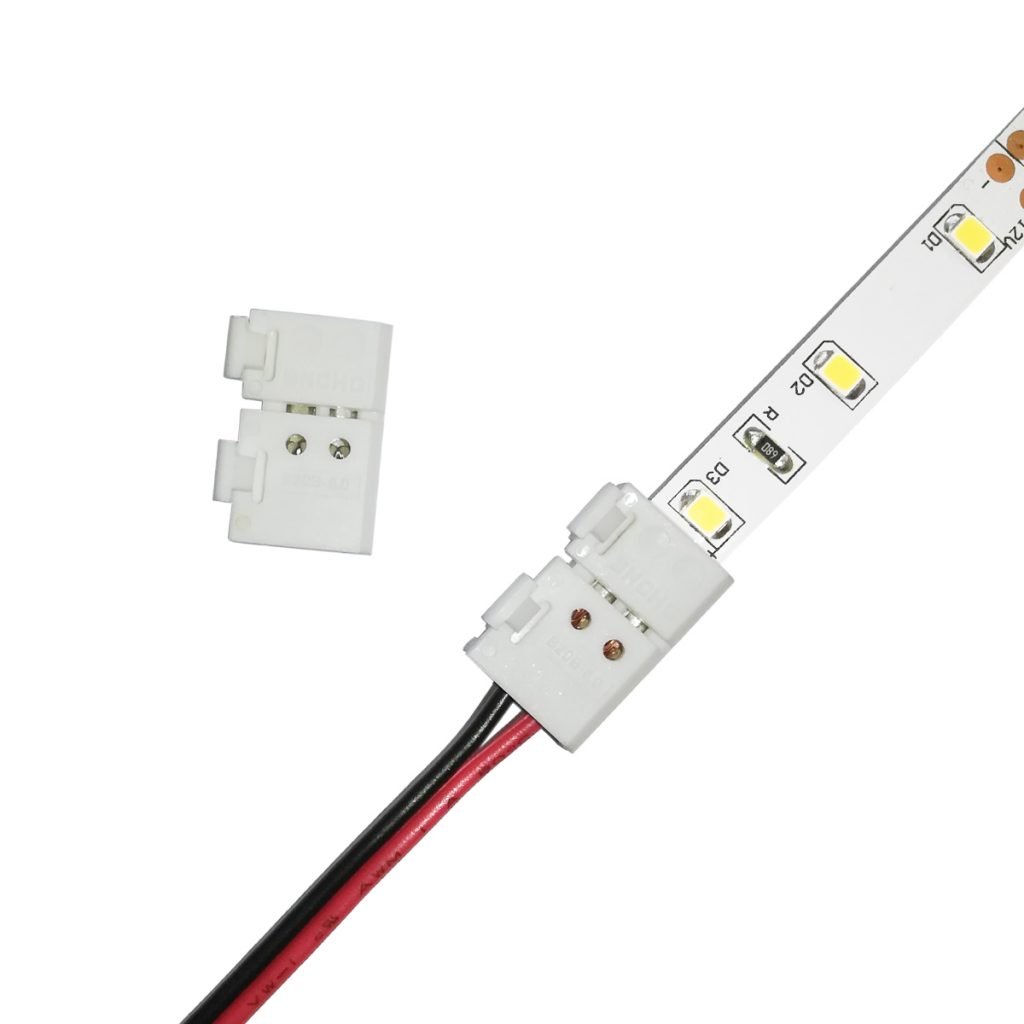 Led Light Strip Connectors 8mm 2 pin - DIY Strip to Wire Connectors